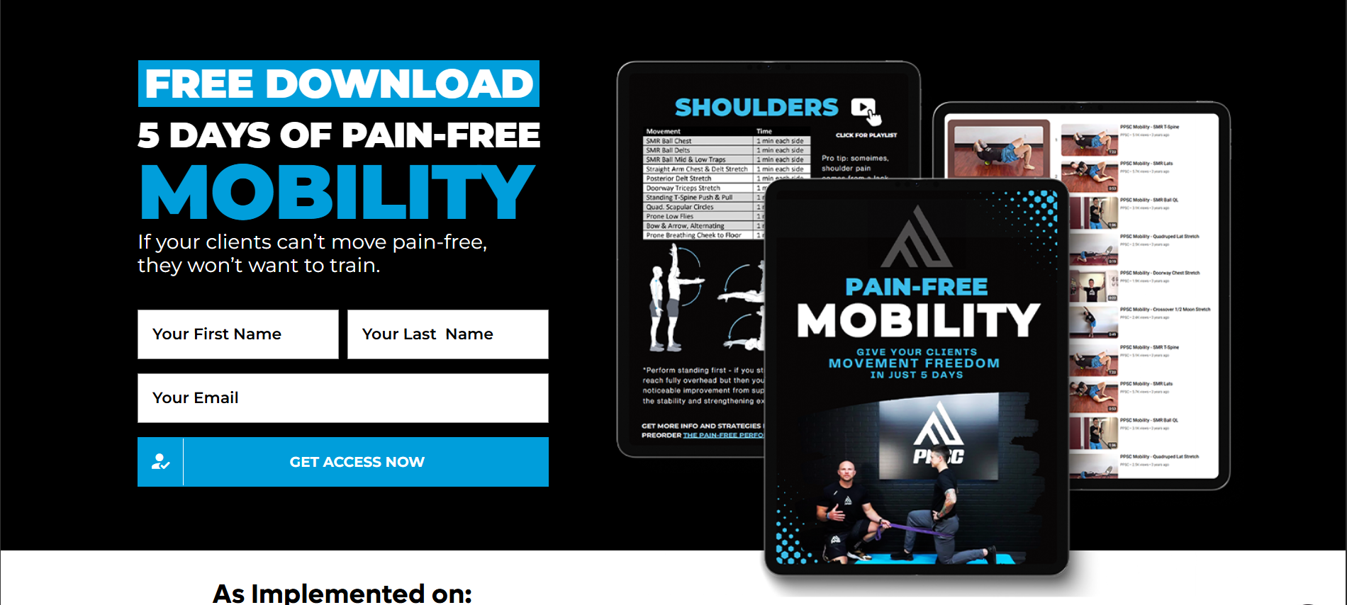 Mobility Optin - Pain Free Training
